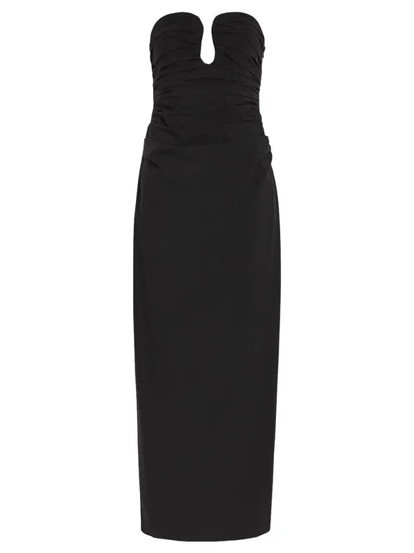 Shona Joy Campbell Strapless Ruched Maxi Dress - Black