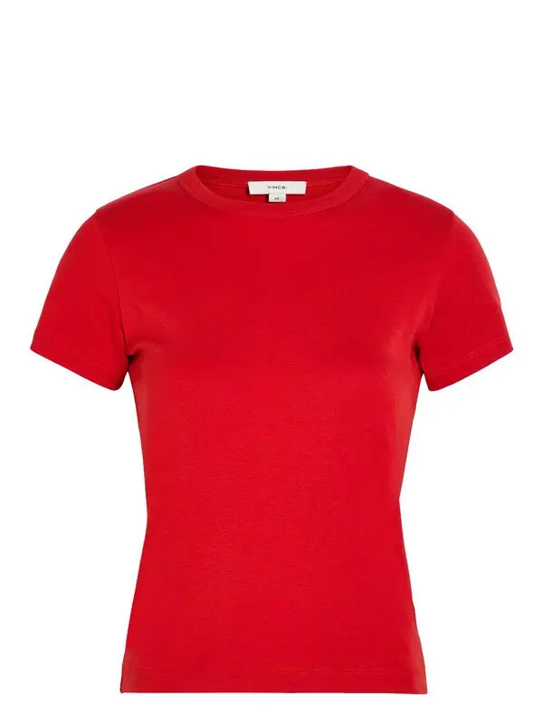 Vince Shrunken 90s Cotton And Modal-blend T-shirt - Red
