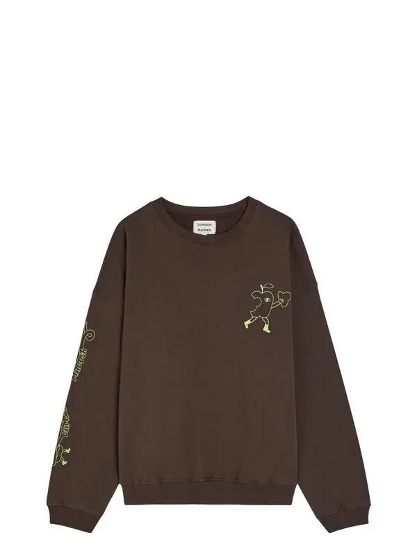 DAMSON MADDER Printed Cotton Sweatshirt - Brown