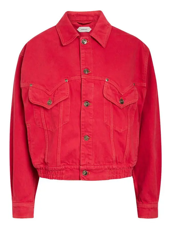Versace Blouson Denim Jacket - Red