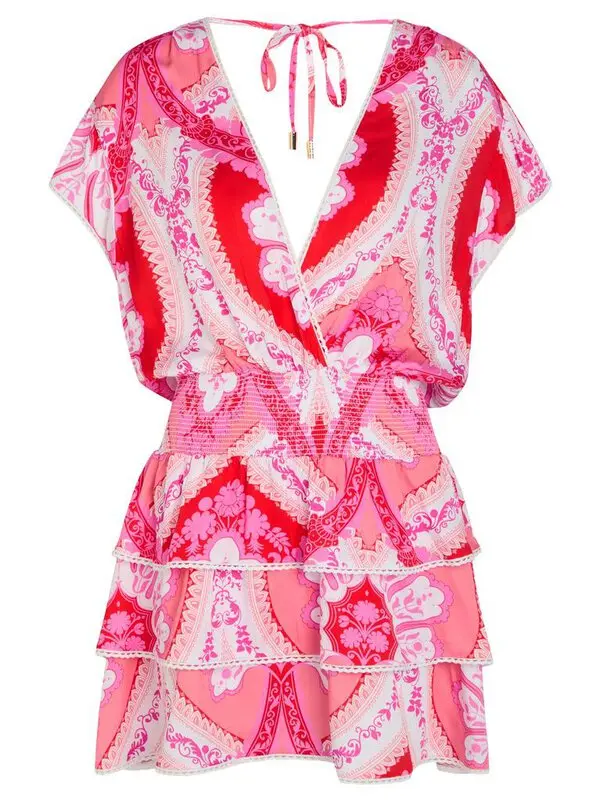 Melissa Odabash Printed Woven Mini Dress - Pink