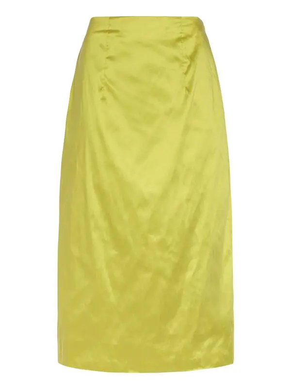 Simone Rocha Sculpted Bustle Taffeta Midi Skirt - Green