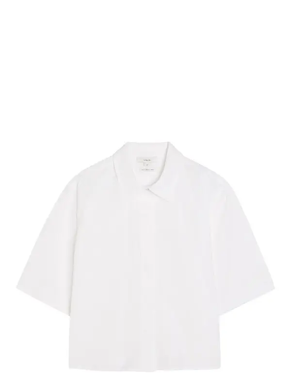 Vince Scalloped Cotton Shirt - White