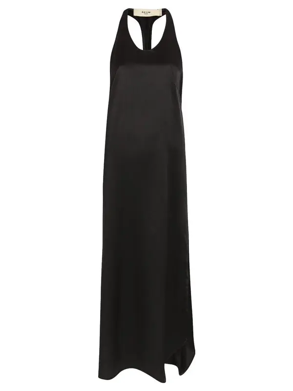 SKIIM Silk Racer-back Maxi Dress - Black