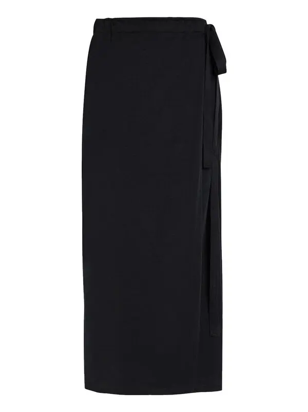 TOTEME Cotton And Silk-blend Midi Wrap Skirt - Black