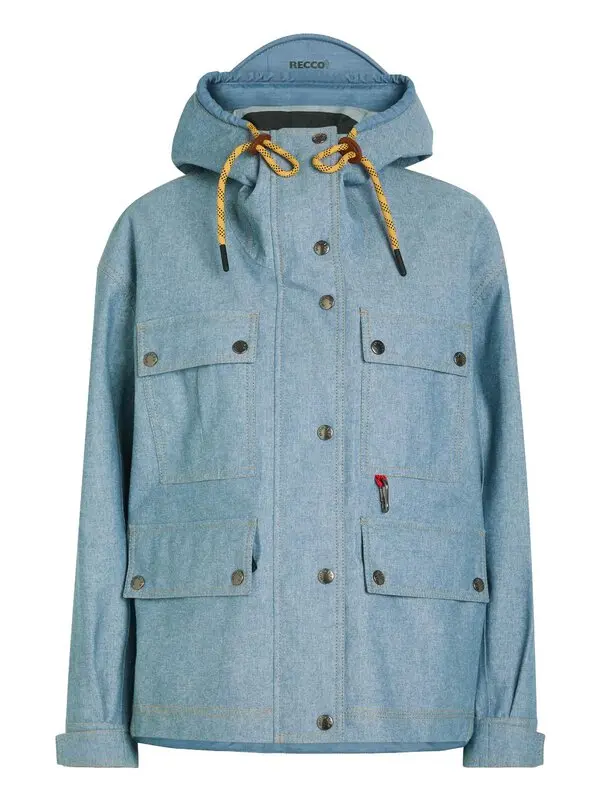 Moncler Beziers Waterproof Hooded Denim Jacket - Mid Blu