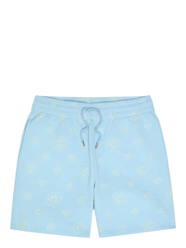 Casablanca Logo-monogrammed Cotton Shorts - Light Blue