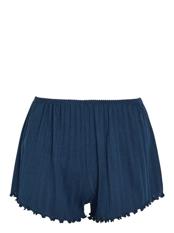 Eberjey Pointelle-knit Shorts - Navy