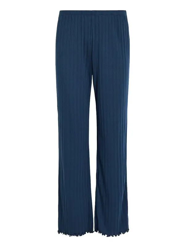Eberjey Pointelle Knit Trousers - Navy