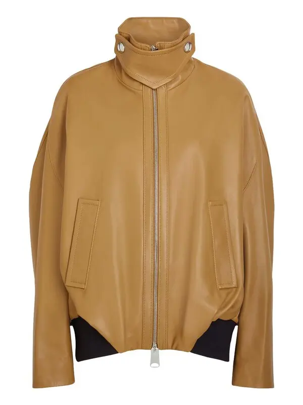 Khaite Hamett Leather Jacket - Caramel