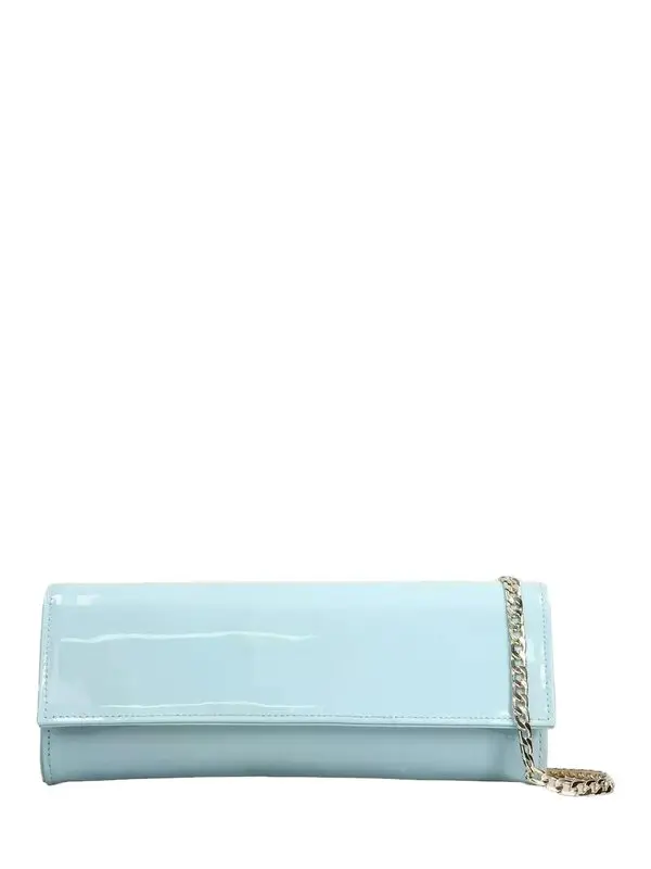 CASTAGNA Patent-finish Clutch With Chain Strap - Blue