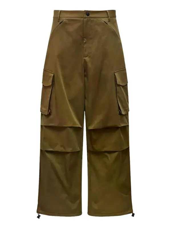 MSGM Cargo Pants With Logo Detail - Green
