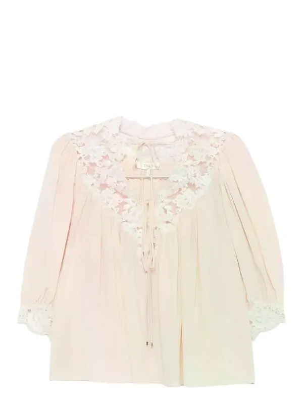 Chloé Lace-trim Blouse - Pink