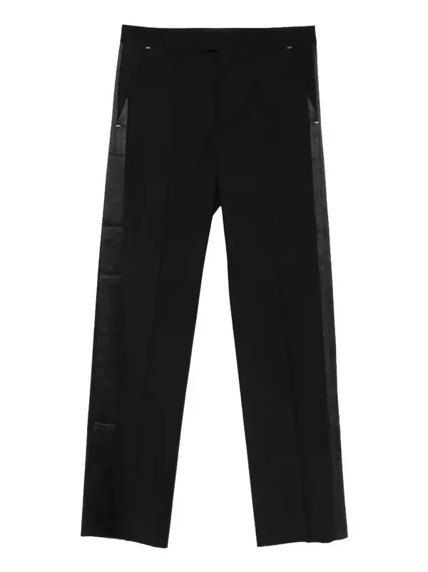 LES HOMMES Satin-stripe Tailored Trousers - Black