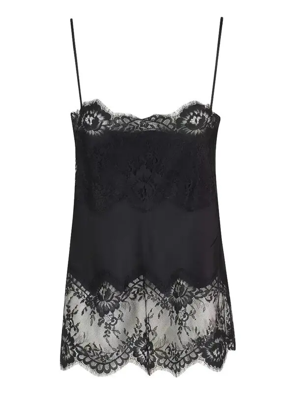 HERSKIND Lace-detail Sleeveless Top - Black