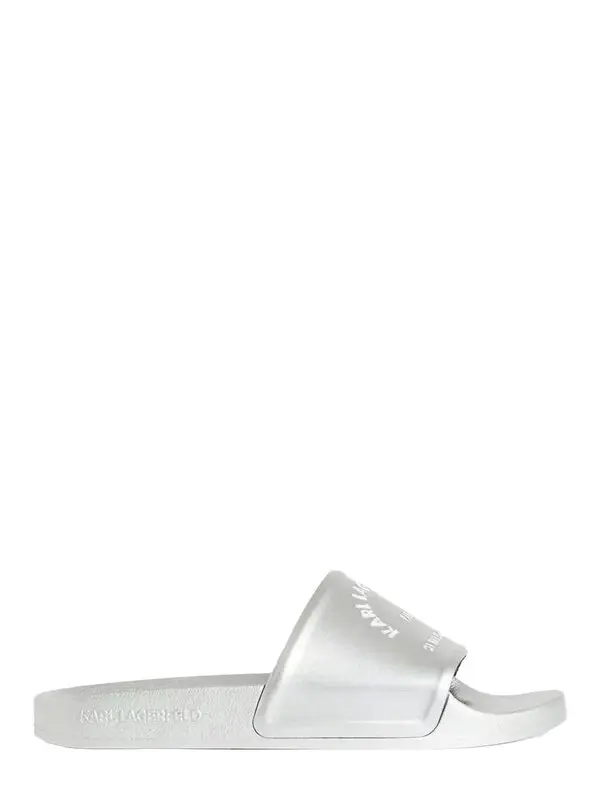 Karl Lagerfeld Kondo 2.0 Logo-print Slides - Silver