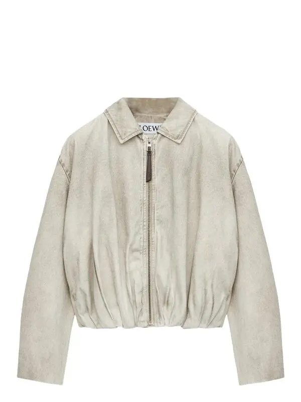 Loewe Draped Cotton Jacket - Gray