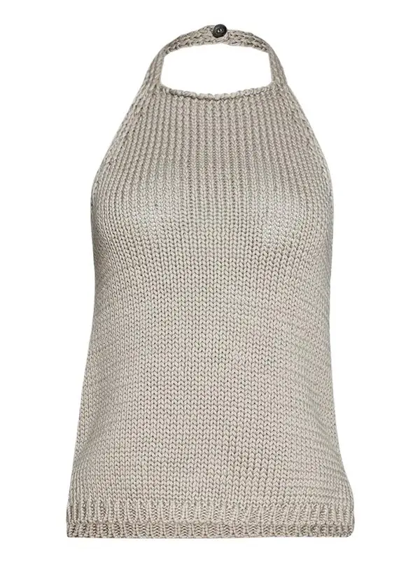 RÃHE Chunky Knit Halter Top - Beige