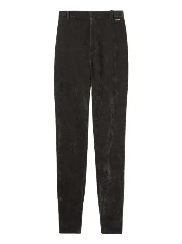 Gucci Stretch Velvet Slim Leg Pants - Black