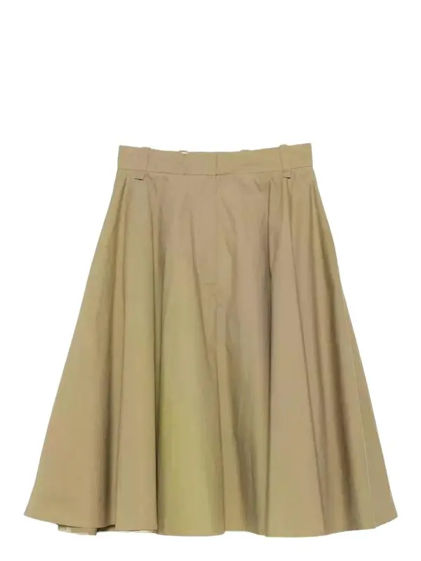 NUDE Pleated Flared Midi Skirt - Green