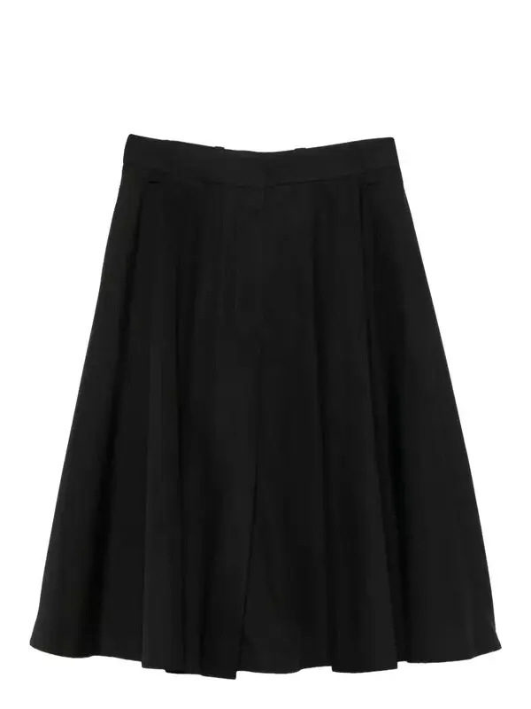 NUDE Pleated A-line Midi Skirt - Black