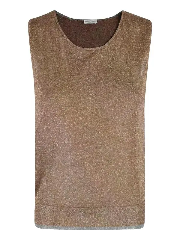 ROBERTO COLLINA Metallic-effect Sleeveless Top - Neutrals