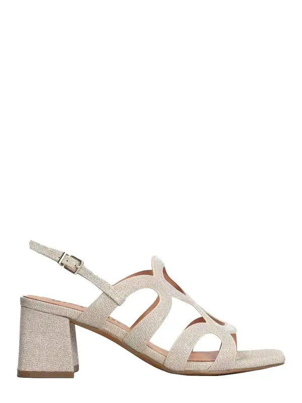 BIBI LOU Glitter-effect Cut-out Sandals - Neutrals