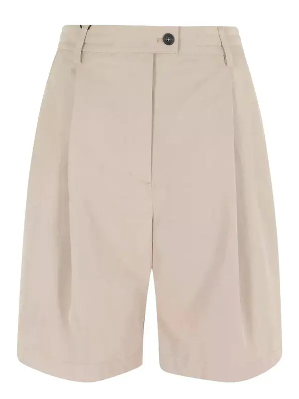 SAVE THE DUCK Pleated Elasticated-waist Shorts - Neutrals