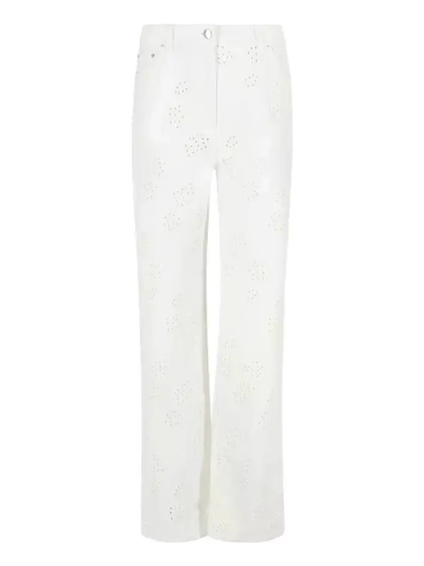 SEMICOUTURE Broderie Belt-loop Trousers - White