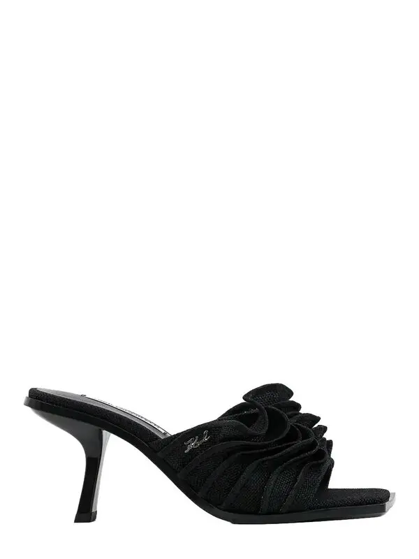 Karl Lagerfeld 60mm Karmel Ruched Heeled Sandals - Black