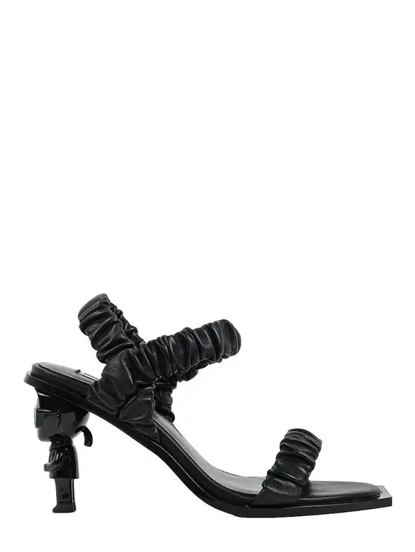 Karl Lagerfeld Leather Heeled Sandals - Black