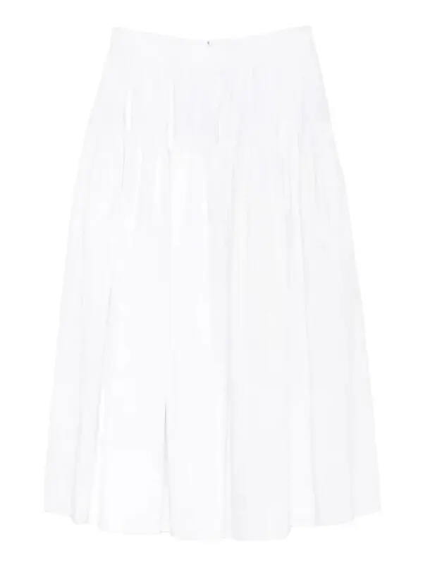 Chloé Gathered Flared Midi Skirt - White