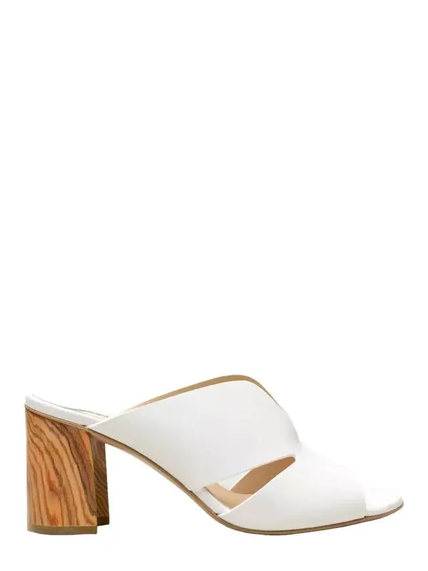 CHUCKIES Cut-out Block-heel Sandals - White