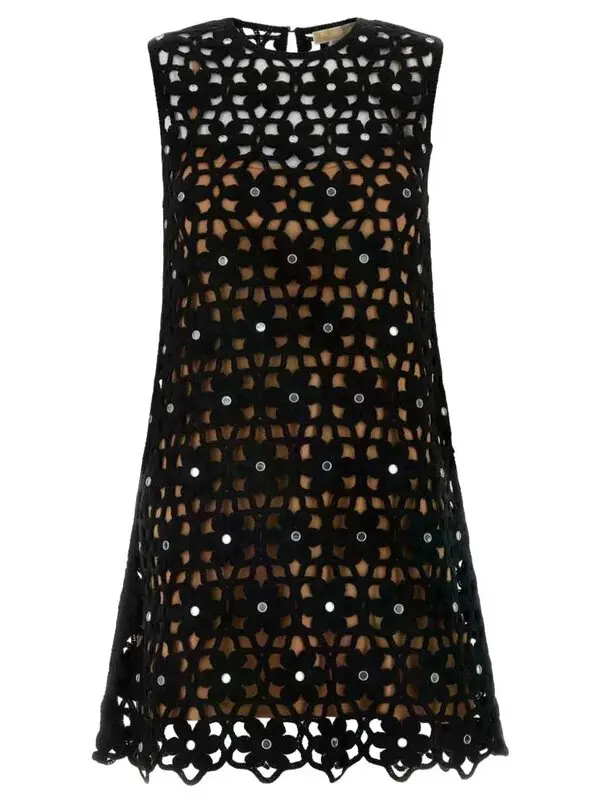 Michael Kors Embellished Sleeveless Mini Dress - Black