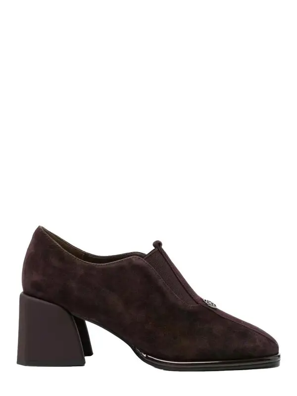 SERGIO MORETTI FIRENZE Suede Block-heel Pumps - Brown