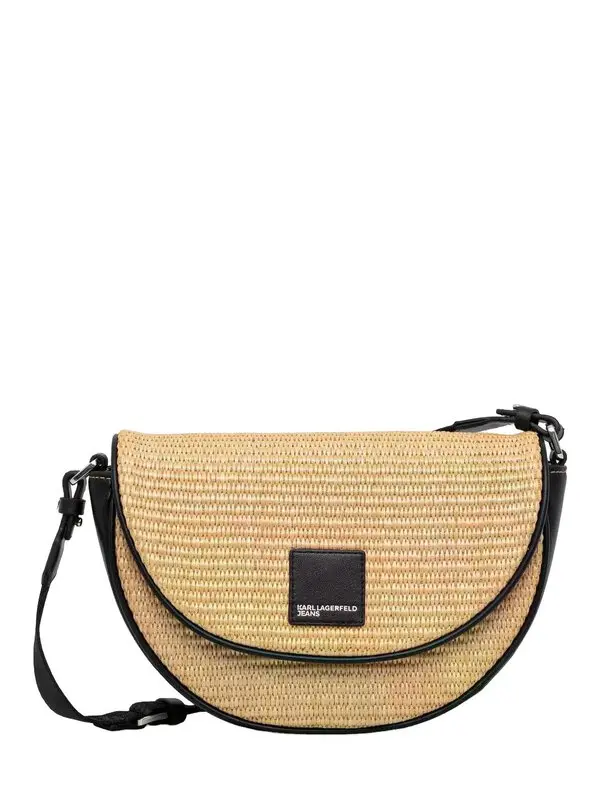 Karl Lagerfeld Raffia Cross Body Bag - Neutrals