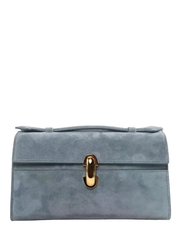 Savette Symmetry Suede Shoulder Bag - Blue