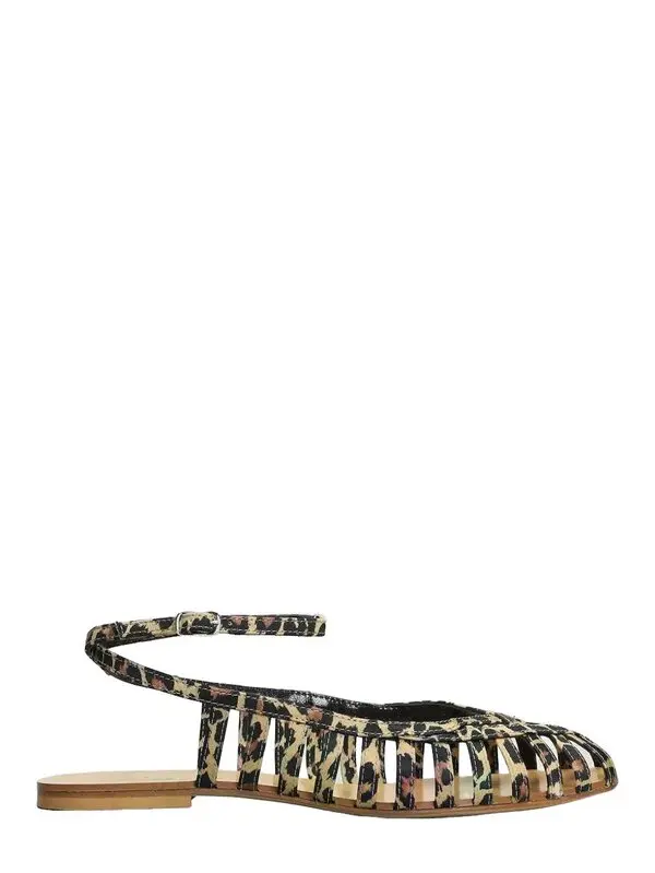 ANNA F. Animal Print Cage Sandals - Neutrals