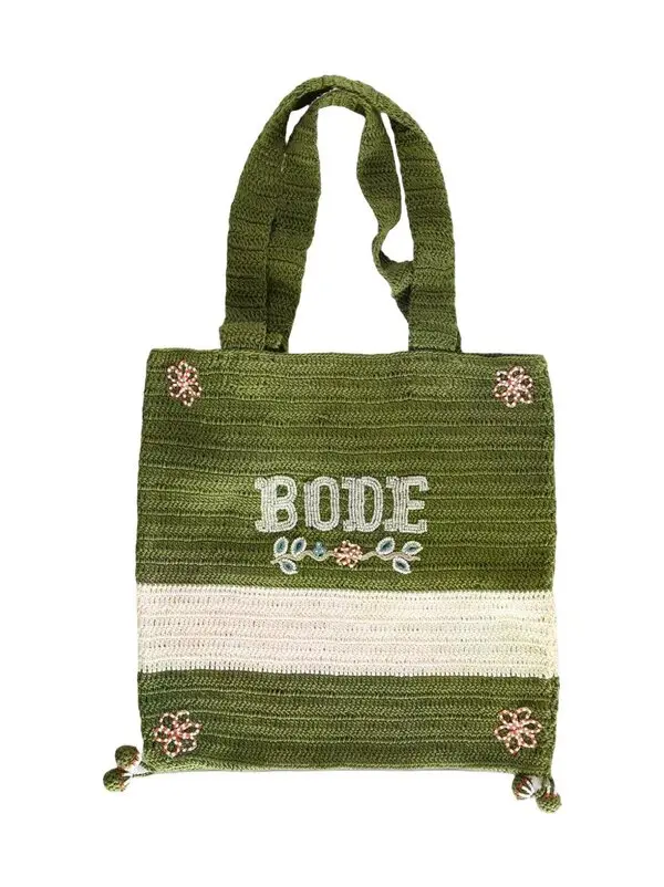 BODE Marsh Crochet Tote Bag - Green