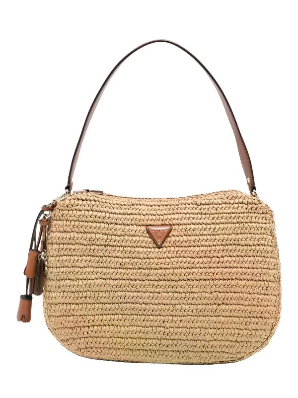 Guess Woven-effect Shoulder Bag - Neutrals