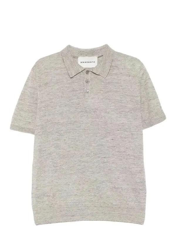 AMARANTO Short-sleeve Polo Shirt - Grey