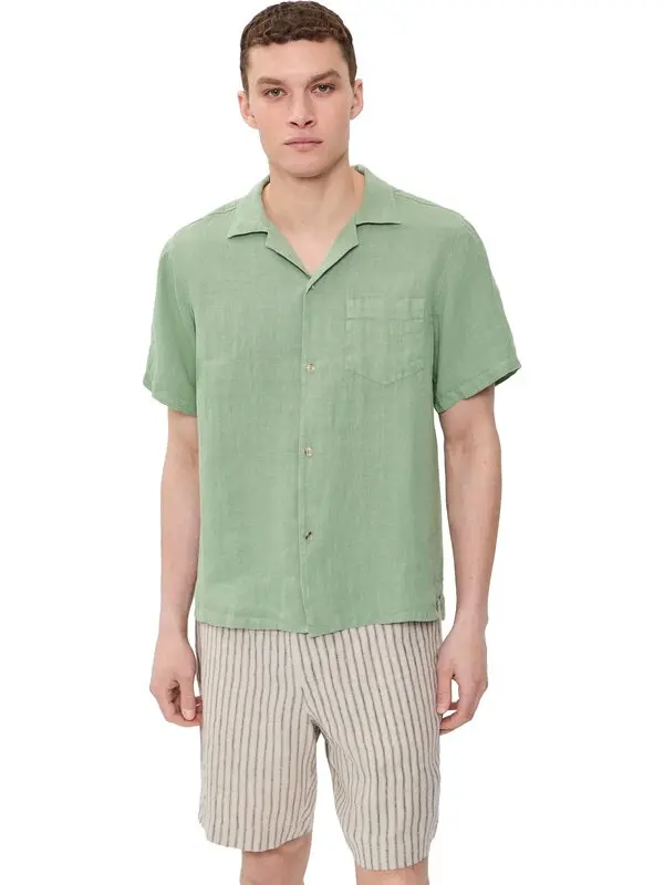 BATHER Linen Camp Shirt - Sage