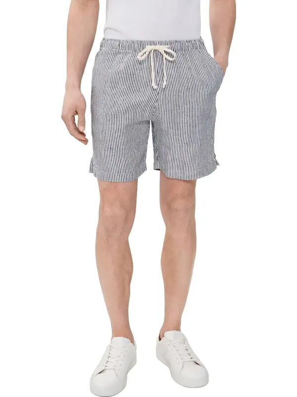 ALEX CRANE Striped Linen Shorts - Lines