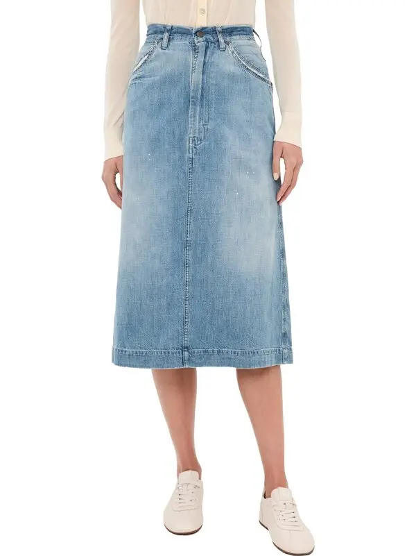 MAISON MARGIELA Denim Midi Skirt - Carbon/black