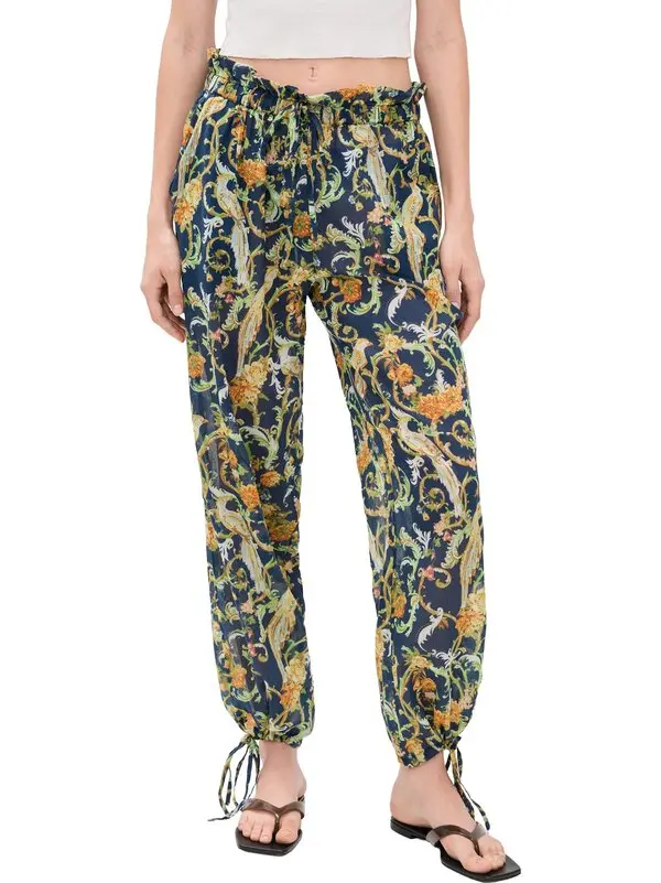 CONIGLIO PALM BEACH Floral Print Beach Pants - Royal Birds Navy
