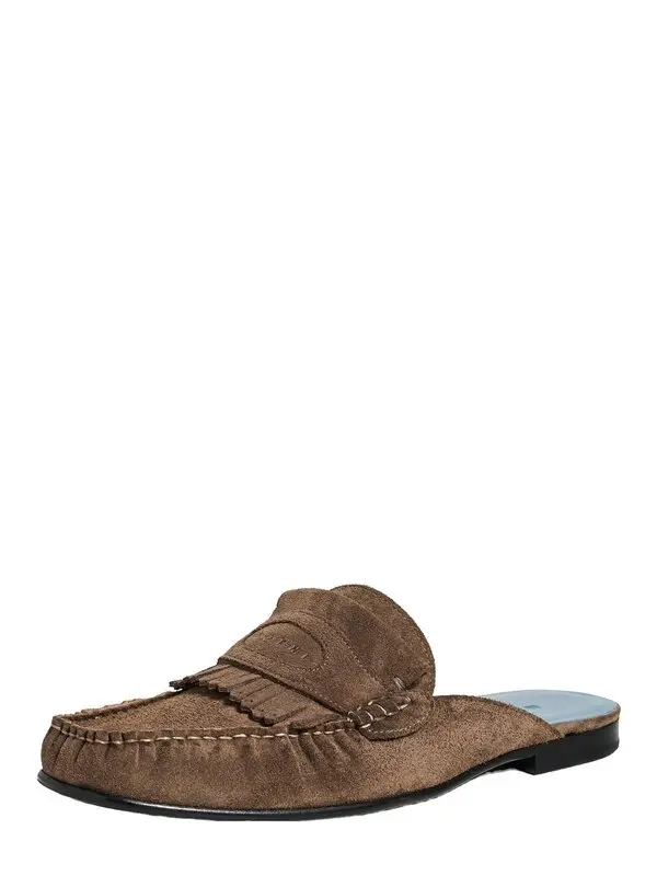 Marni Sabot Suede Loafers - Chocolate