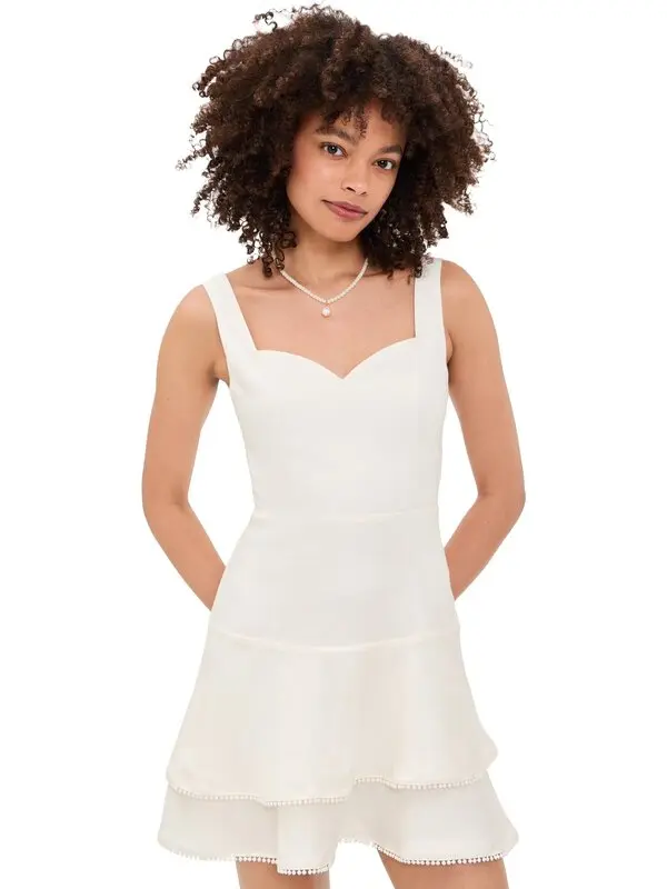 Alice + Olivia Miriam Sweetheart Mini Dress - Off White