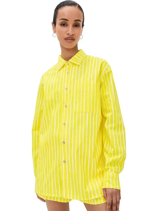 Marimekko Jokapoika Kioski Button-down Shirt - Yellow/white