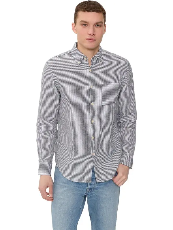 ALEX CRANE Linen Playa Shirt - Lines