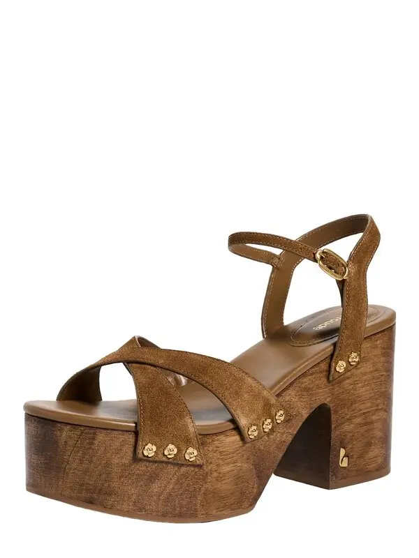 Larroude Talitha Sandals - Russet Suede